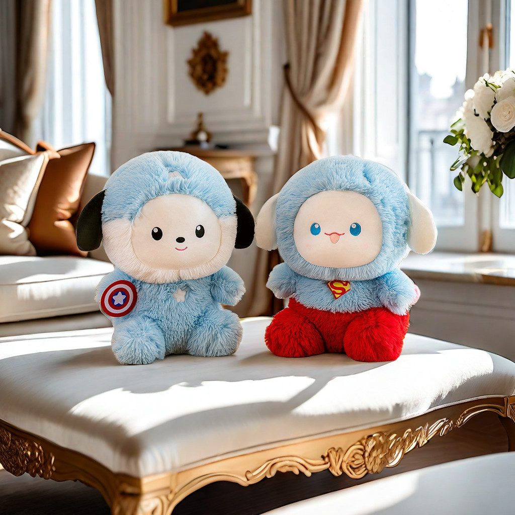 Cuddle Hero Super Plush Toy Adorable Blue and Red Stuffed Doll for Kids ...