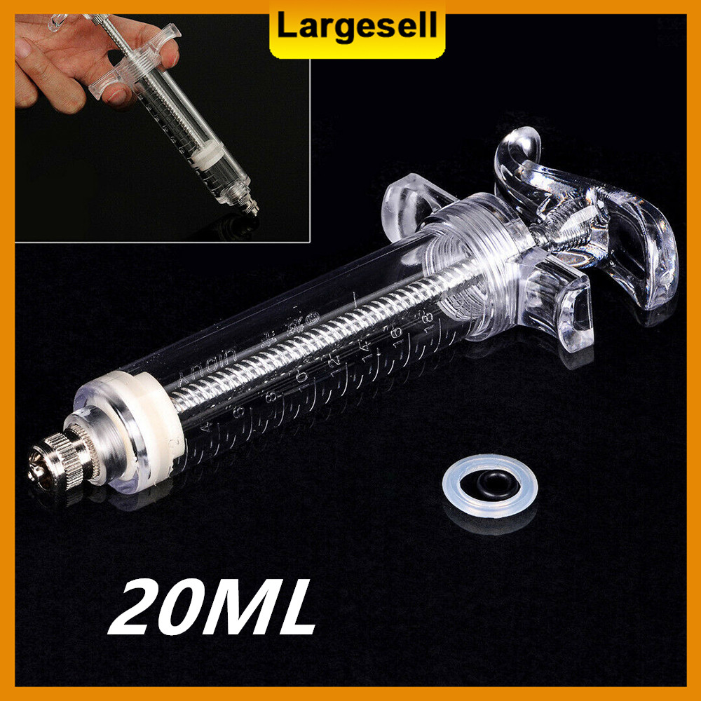 20ML TPX Syringe Animal Fiberglass Syringe Reusable Veterinary ...
