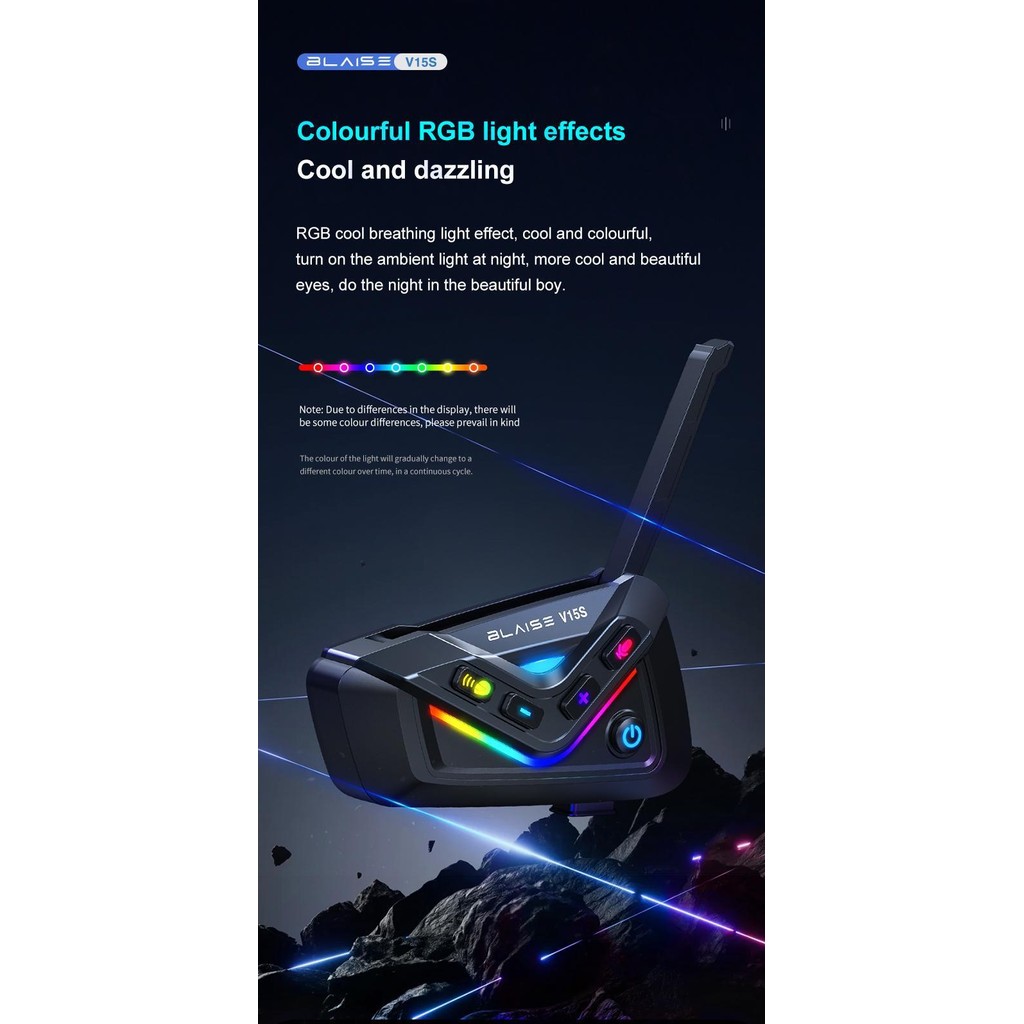 BLAISE V15S Mesh Motorcycle Helmet Intercom Headset 15 people Intercom ...