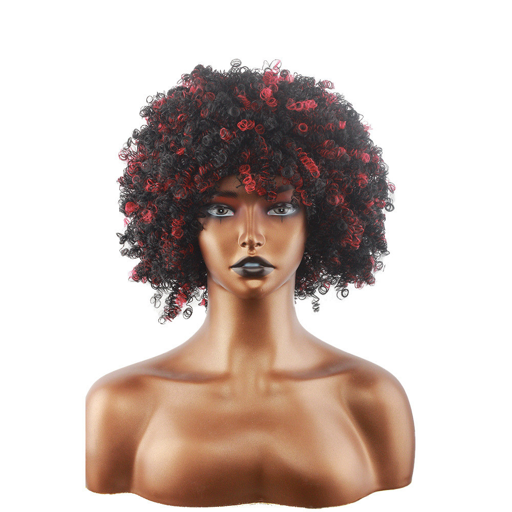 Afro Screw Curls Short Women Hair Wig for Cosplay Performance Dance ...