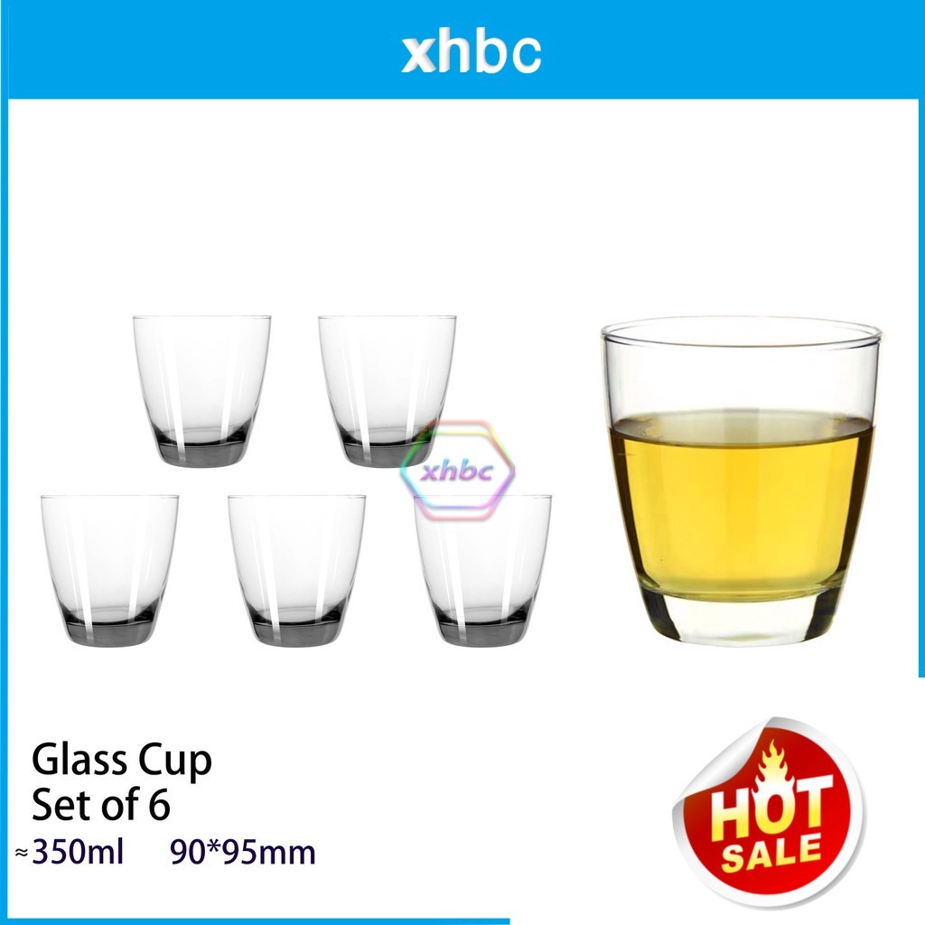 350ml Glassware Drinking Set (1pcs.6pcs) Juice, Soda, Glass water cup ...