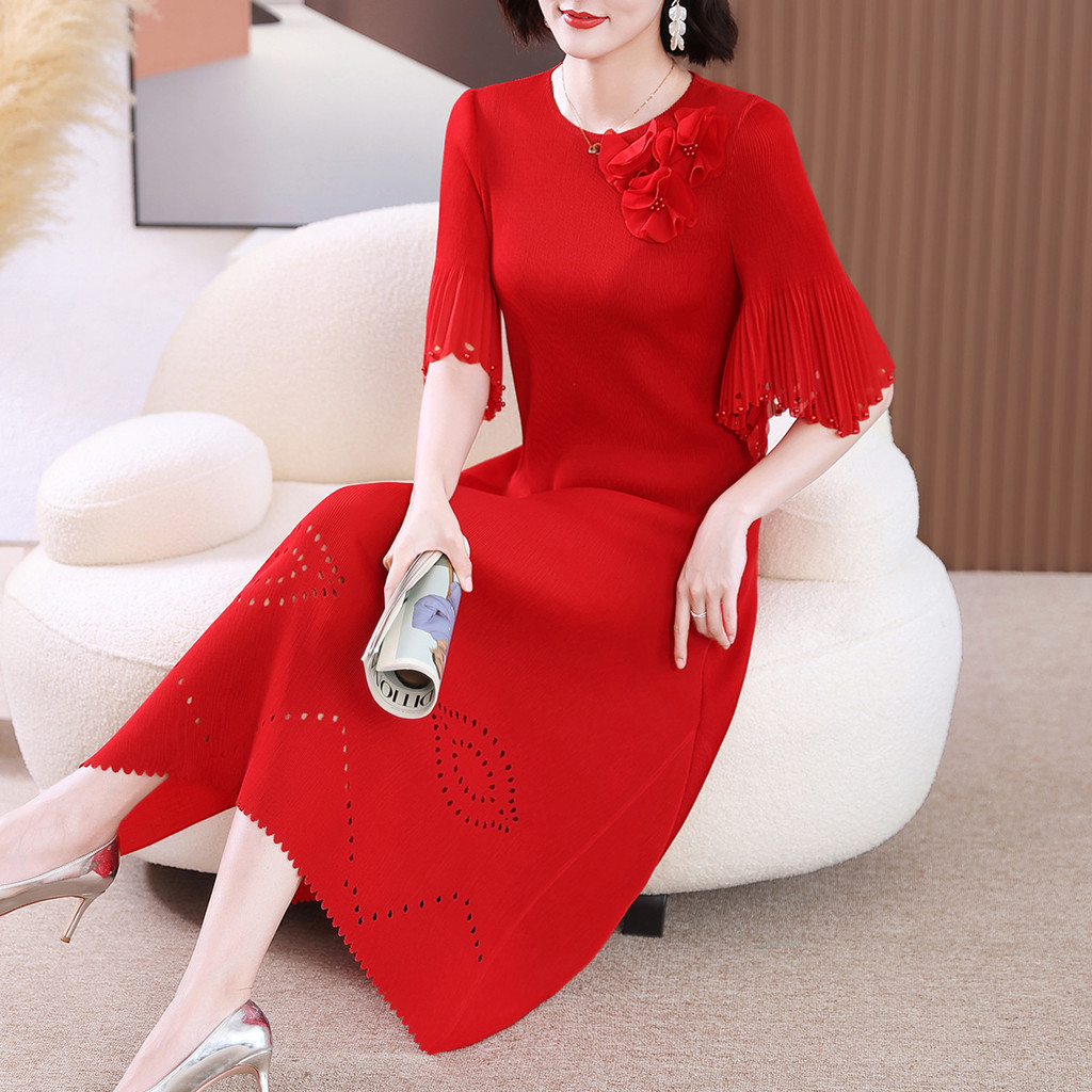 Lady 20252 Red Dress Summer dress plus size | Shopee Philippines
