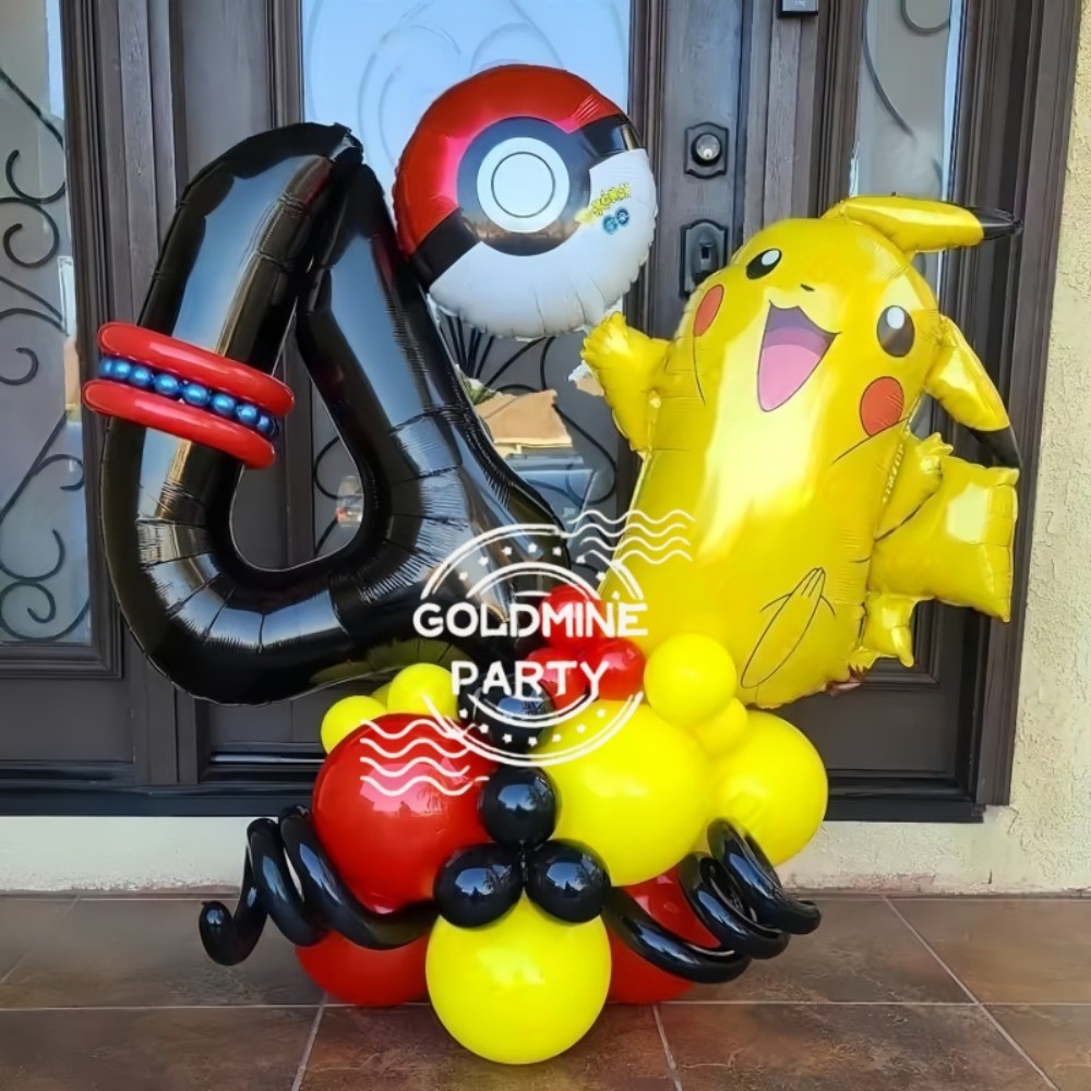 Pokemon Theme Foil Balloon Set Pikachu for Childer Birthday Party ...
