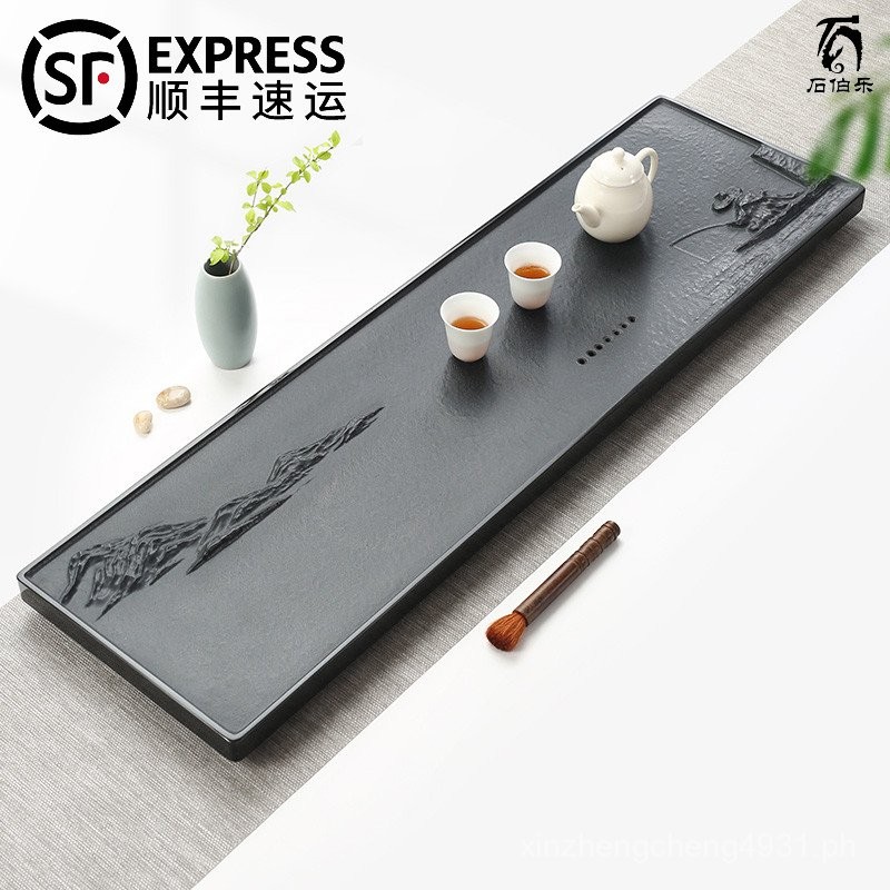 Natural Black Stone Tea Tray for Home Use, Simple and Luxurious Chinese ...