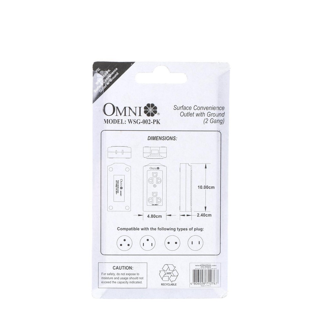 OMNI 2-Gang Surface Convenience Outlet with Ground 10A (WSG-002-PK ...