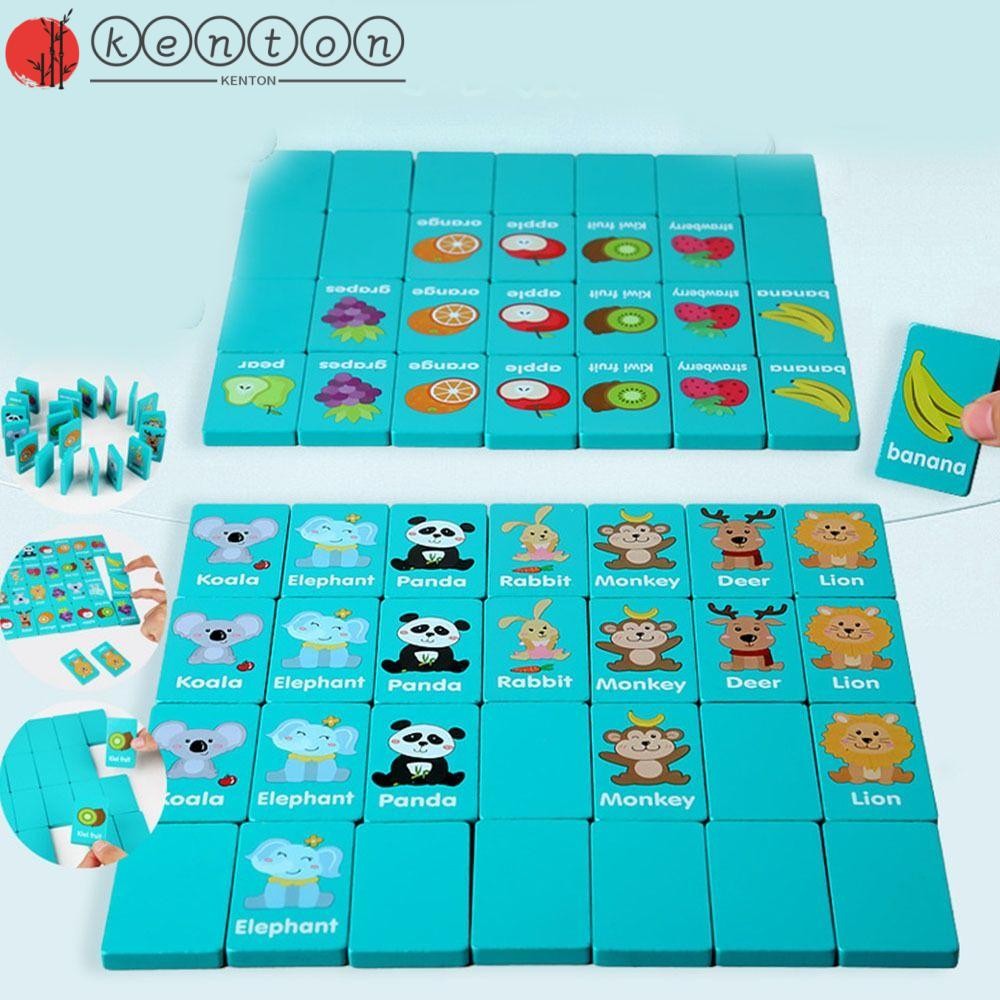 KENTON Memory Solitaire Matching Mahjong Game, Wooden Early Educational ...