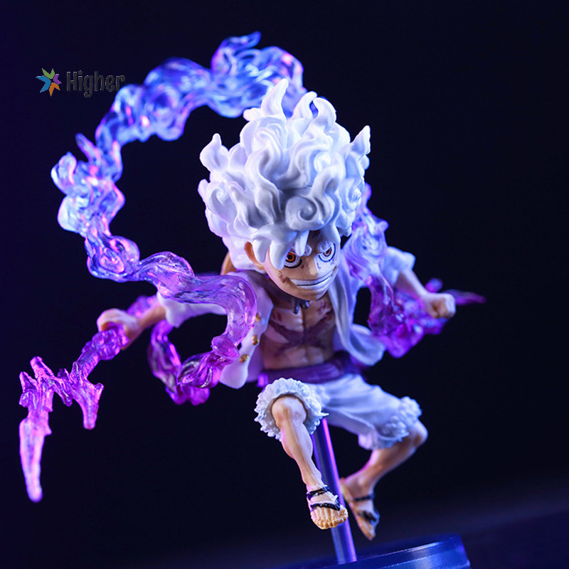 Higher＞ 10cm One Piece Figurines Luffy Gear 5 Figure Sun God Niko Luffy ...
