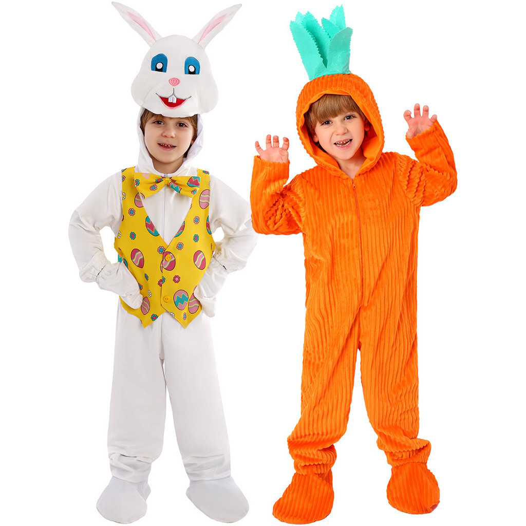 Children Easter Bunny Carrot Cosplay Costume Kid Boys Girls Rabbit ...
