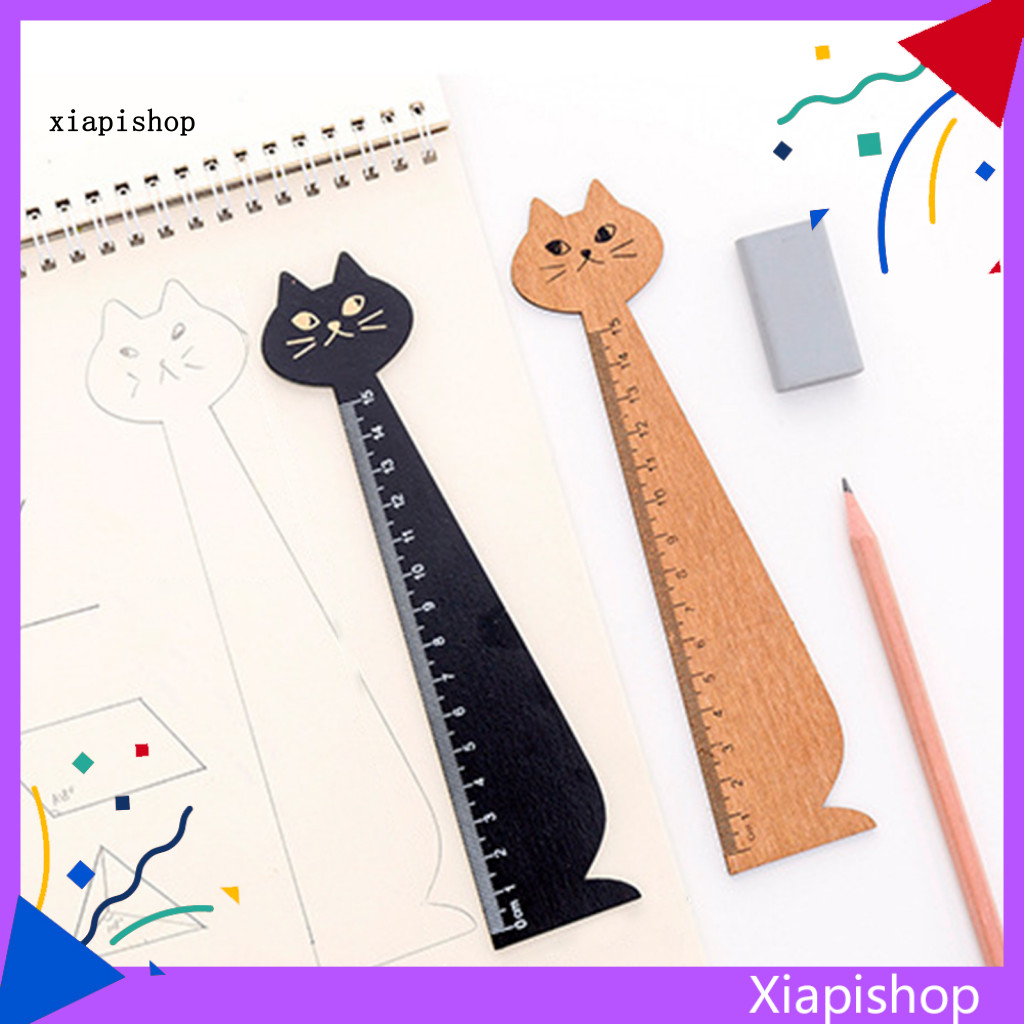 XPS Ruler Retro Sturdy Clear Scale tationery Eco-friendly Cartoon Cat ...