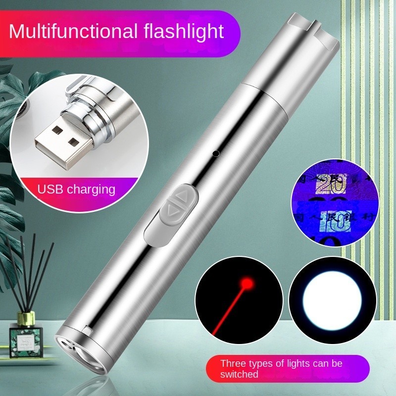 LEDMini Power Torch USBRechargeable flashlight Infrared Cat Teaser ...