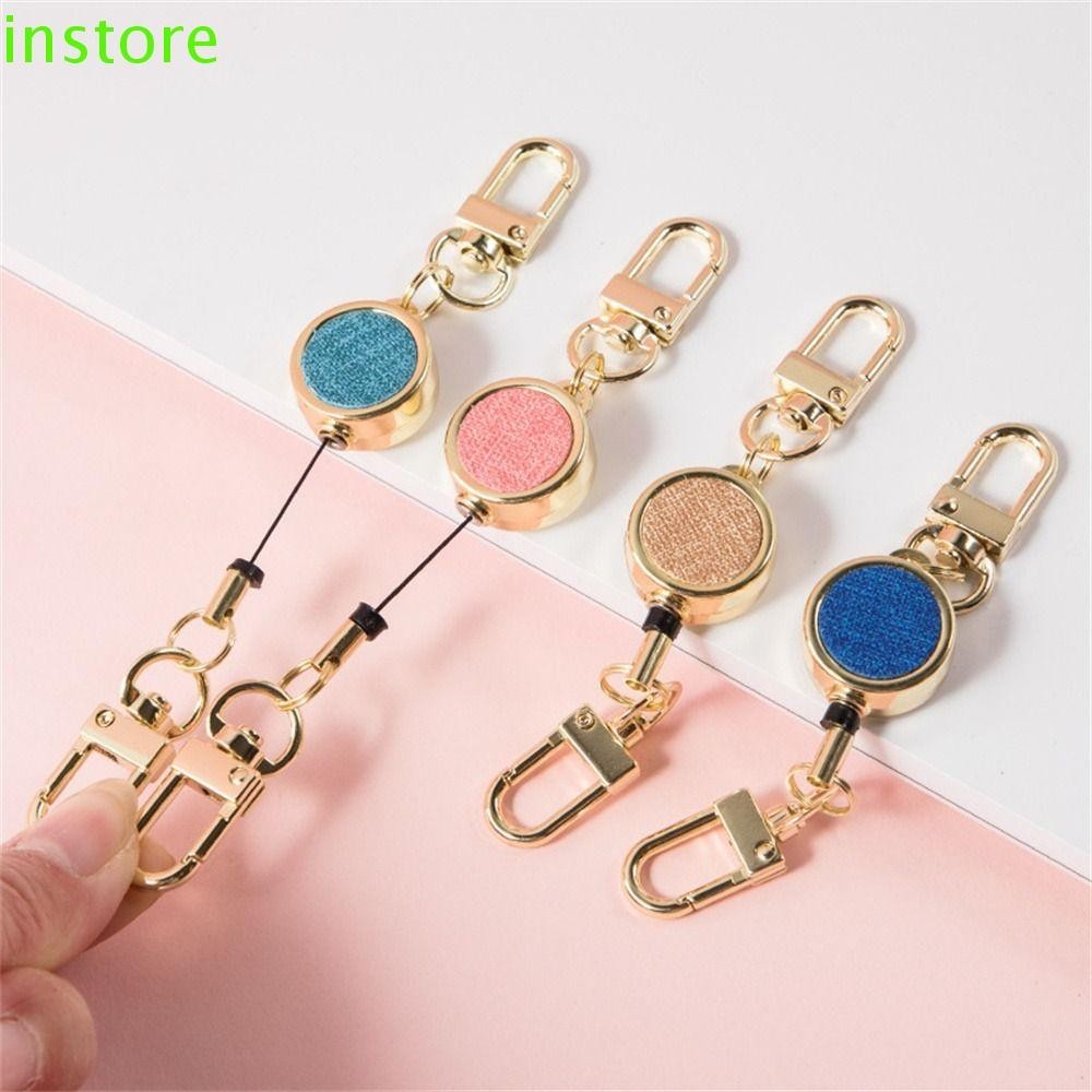 INSTORE Retractable Badge Reel, Extendable Easy Pull Buckle ID Lanyard ...