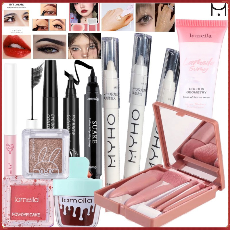 MYHO Makeup Set 5 In 1 Makeup Brush Set Lipstick Eye Shadow Tray ...