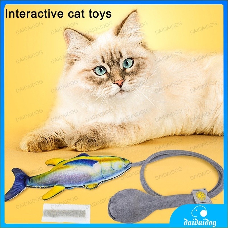 Cat fish Toys Training Simulation Jumping Fish Puzzle Interactive Toy ...