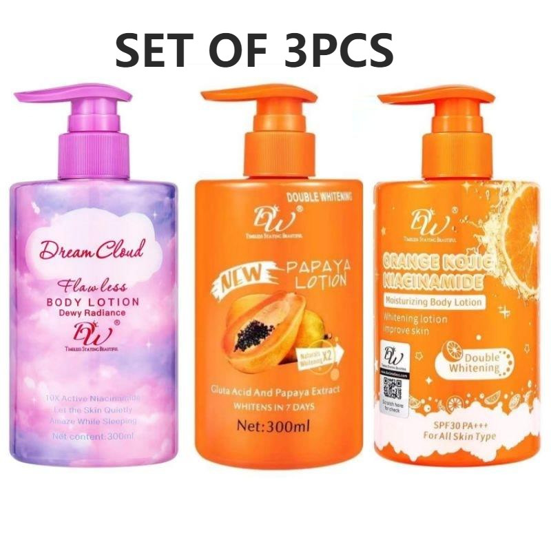YK 【SET OF 3 Pcs 】 New DW whitening Lotion ans moisturizing hand and body lotion 300ML | Shopee ...