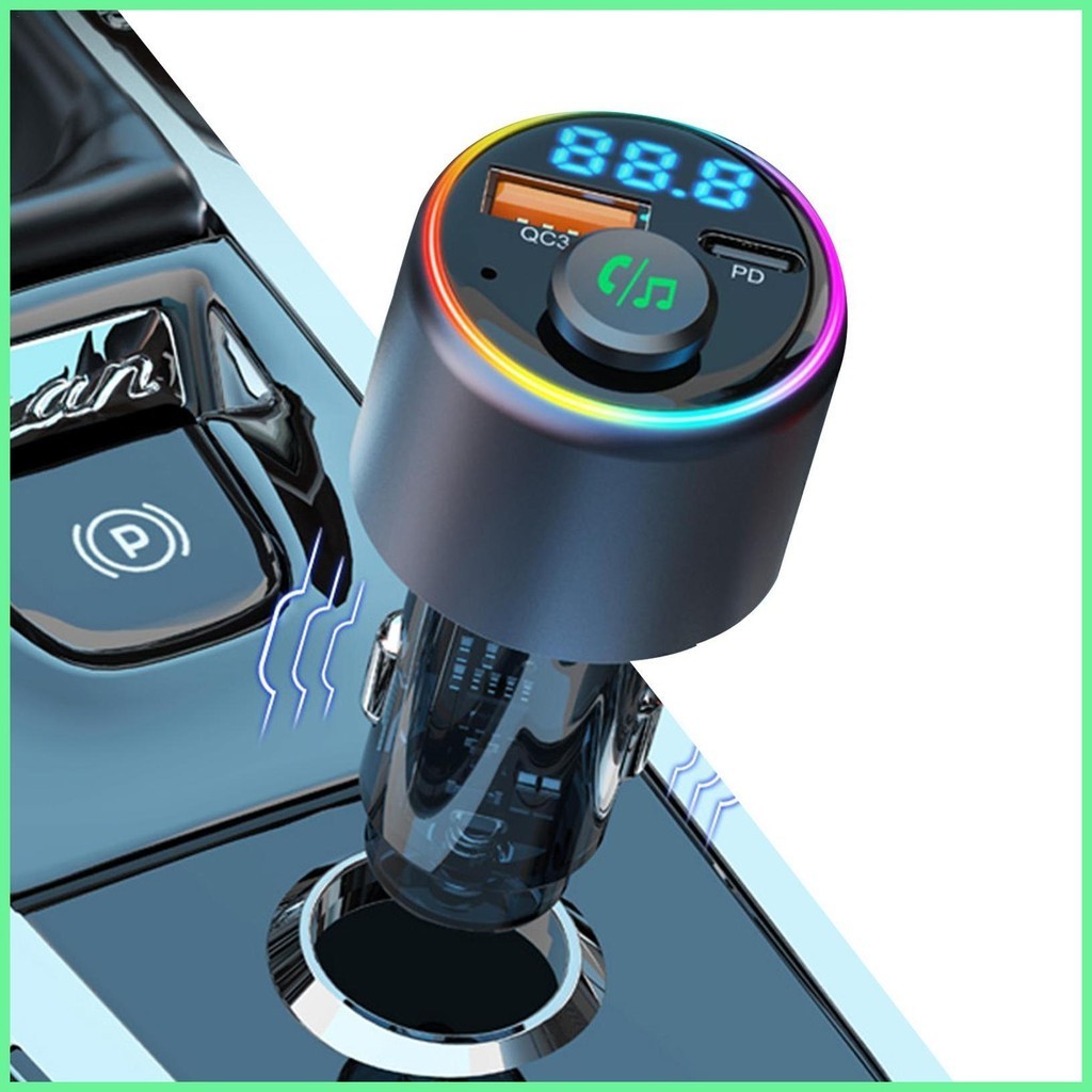 BT FM Transmitter LED Light Car Charge Adapter FM Transmitter Wireless ...