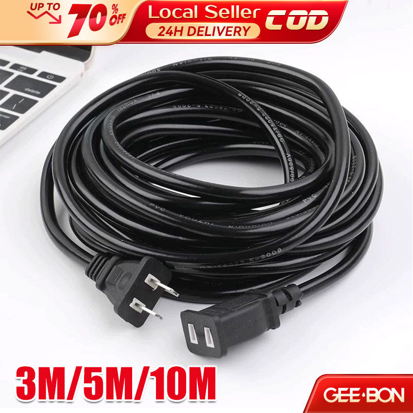 GEEBON 3/5/10M Universal Wire Cord Power Socket Wire Extension | Shopee ...