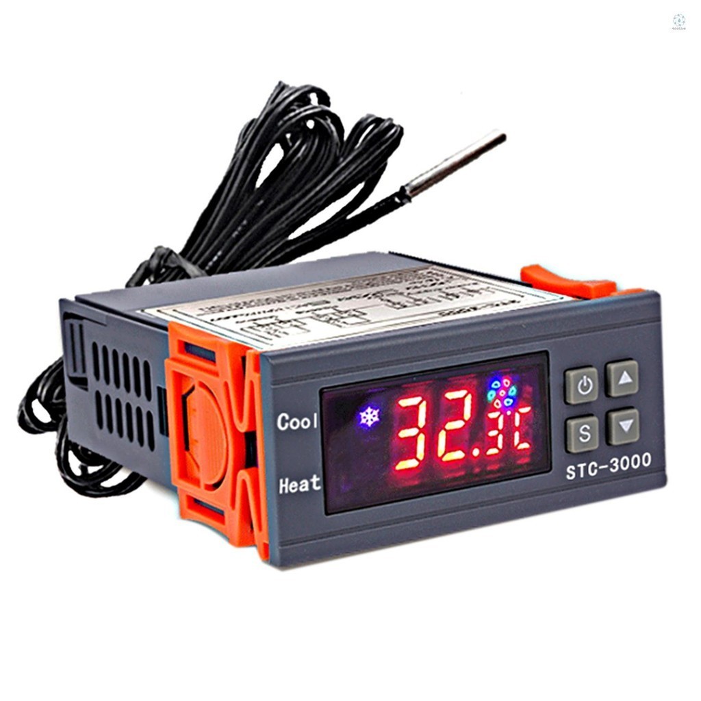 TWP STC-3000 Digital Temperature Switch Controller ℃ ℉ Display Heating Cooling Relay NTC Sensor ...