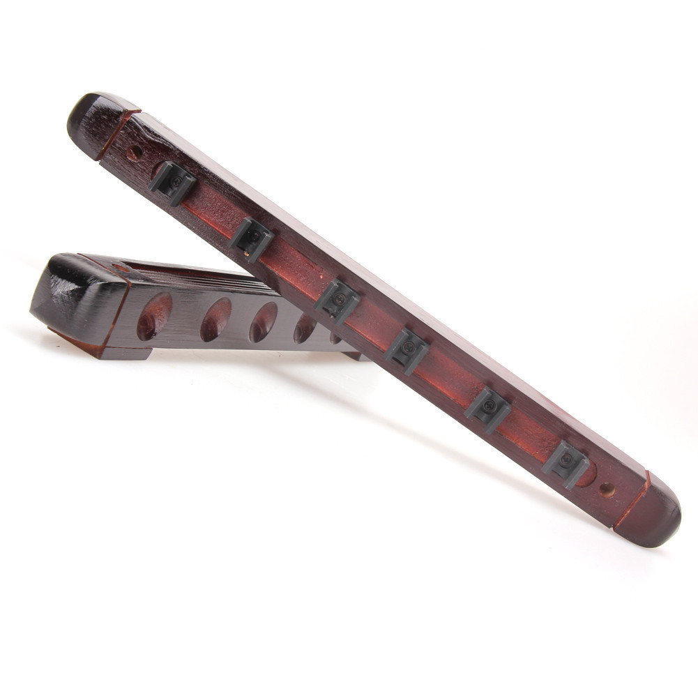 WE★ Wall-mounted 6-slot Pool Stick Racks Wood Billiard Bar Rack ...