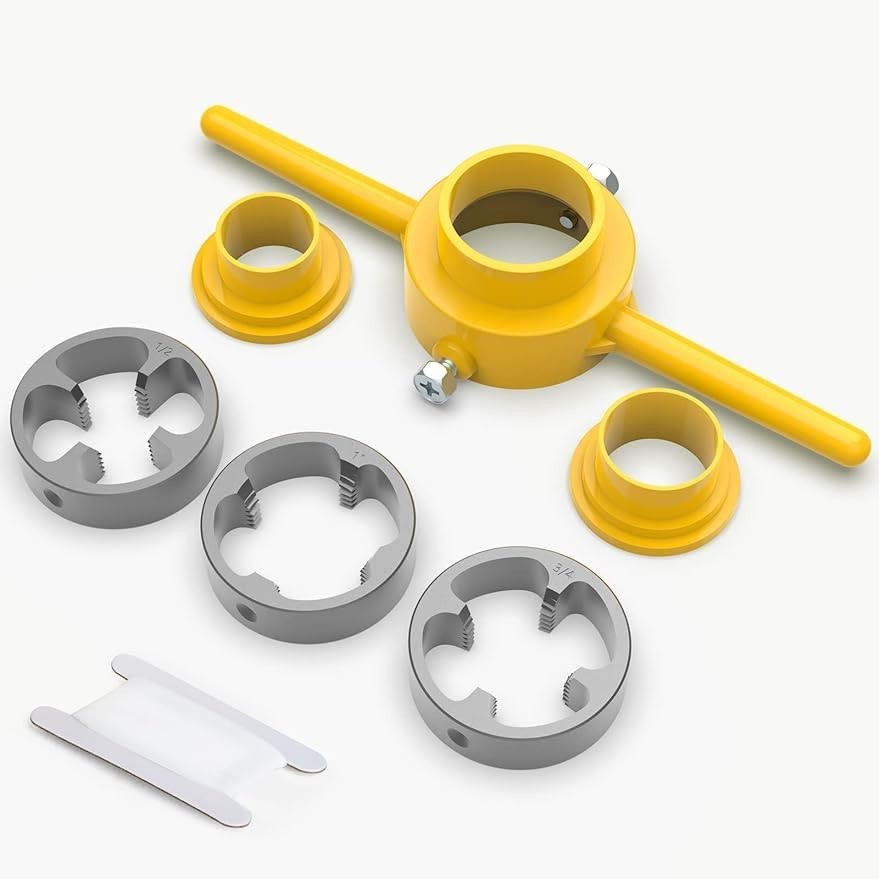 PVC Thread Maker Tool, NPT Die Set, Pipe Threader Plumbing Tool, with 3 ...