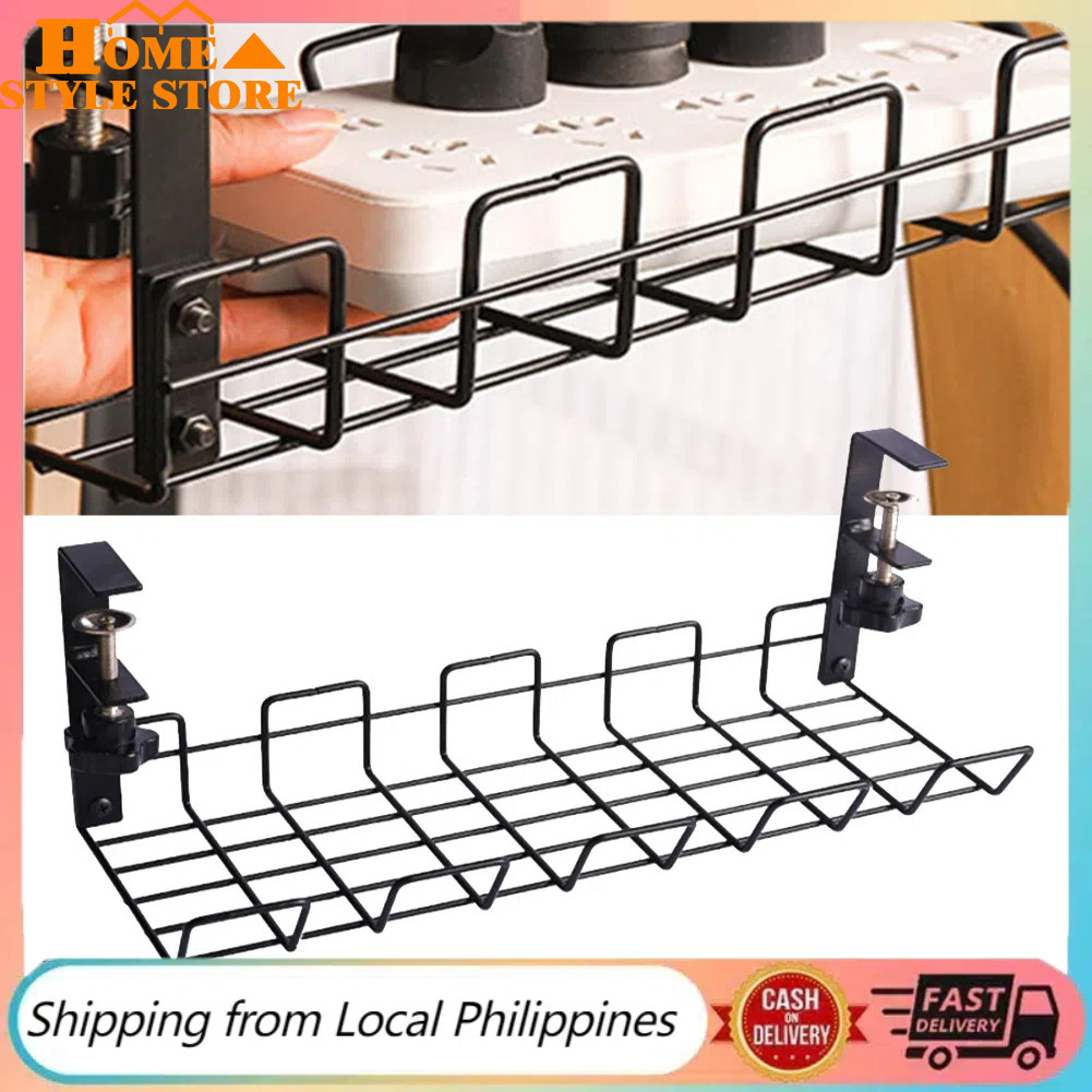 Under Desk Storage Rack Under Table Storage Wire Organizer Storage No ...