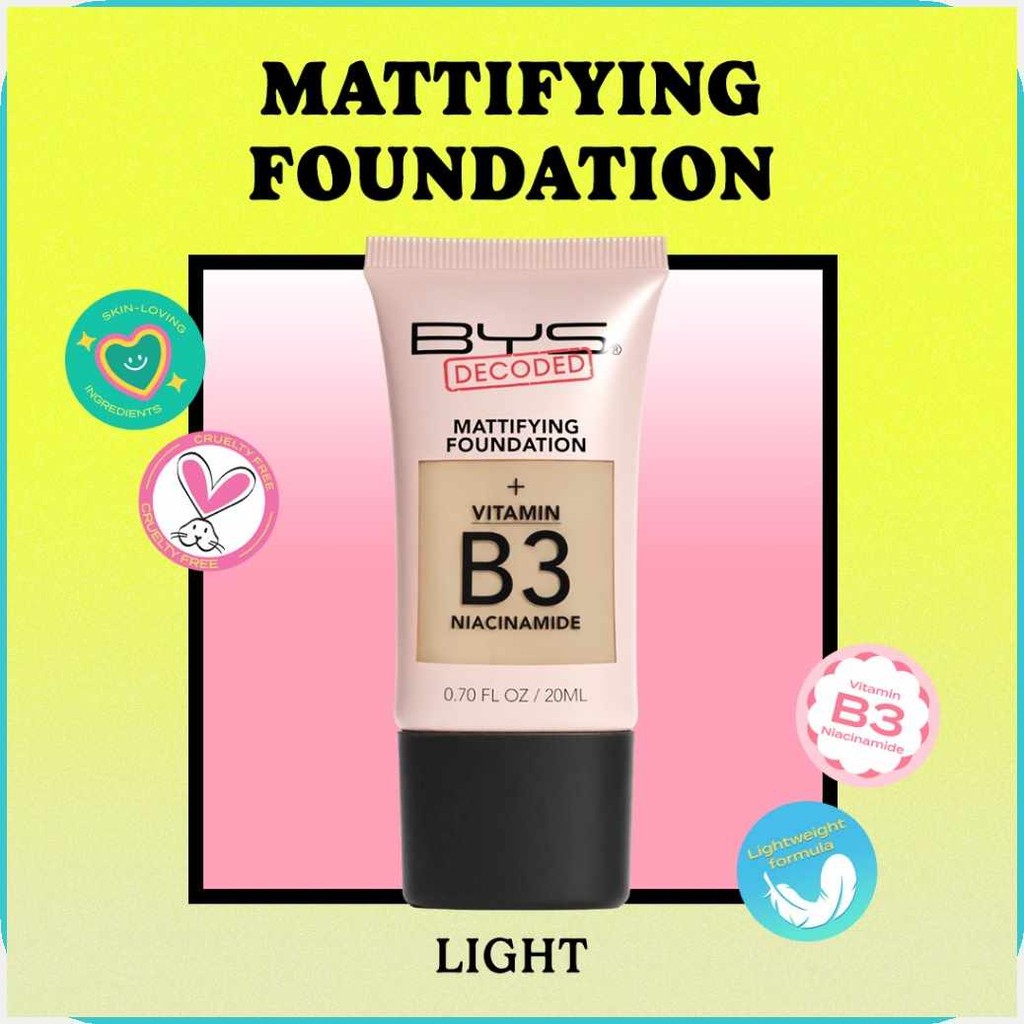 BYS{YO&Decoded,r$Mattifying)Dv}Foundation>ia}in>uO}Light | Shopee ...