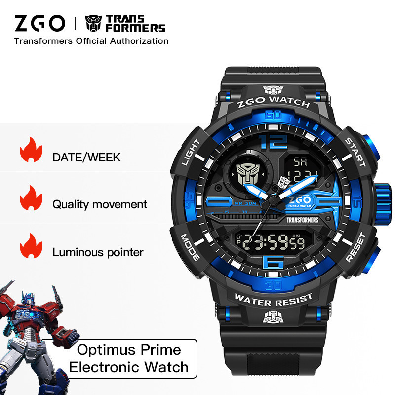 ZGO Transformers Men Watch Dual Time Waterproof Shockproof LED ...