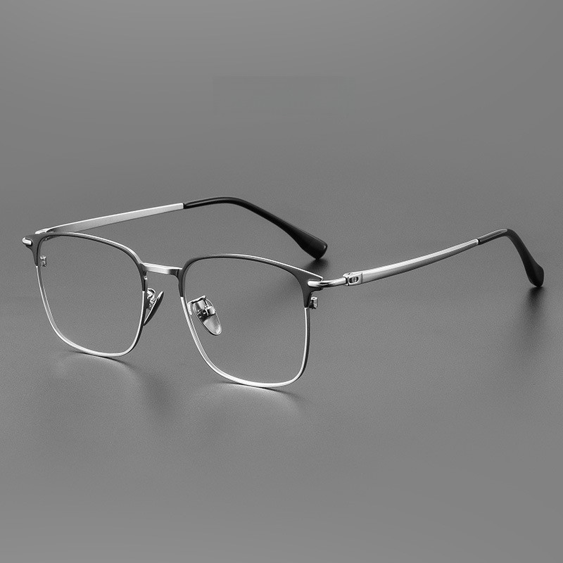 Ultra Light Pure Titanium Business Optical Glasses Frame Male Square Retro Glasses Female Metal ...