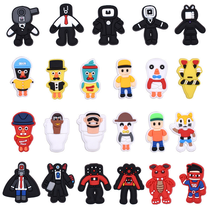 Cartoon TV Man Croc Jibitz Monitor Jibits croc Skibidi Toilet Shoe ...