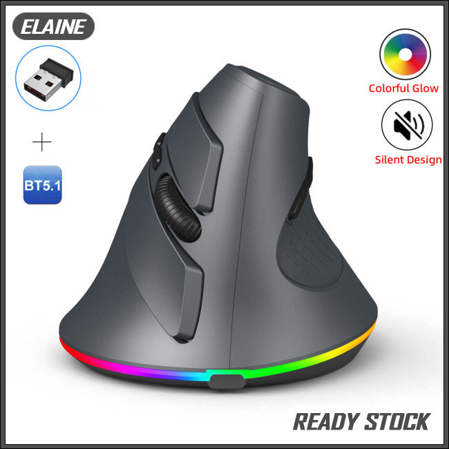 Elaine Wireless Vertical Mouse Adjustable DPI 2.4GHz Wireless Mouse ...