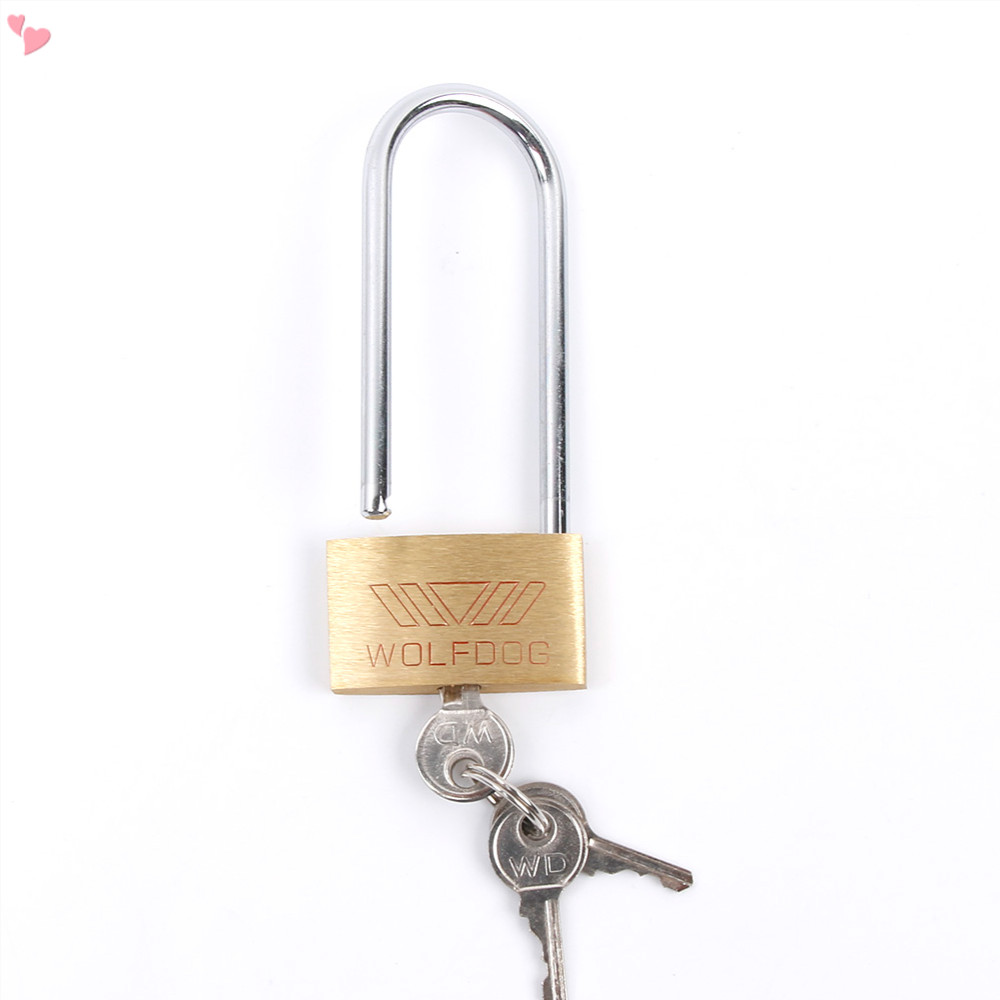 Solid Brass Padlock with 3 Keys, 3Inch Long Shackle Locker Lock, 1-9/16 ...
