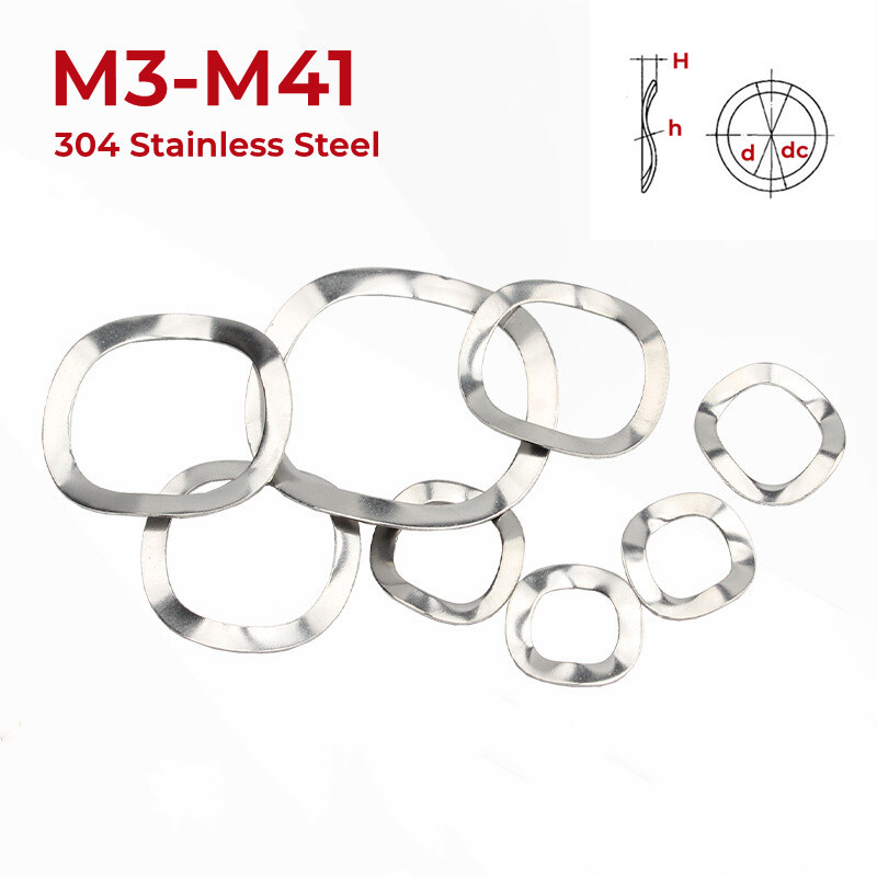 304 Stainless Steel Wave Washer M3 M4 M5 M6 M8 M10 M12 M19 M23 M25 M27 ...