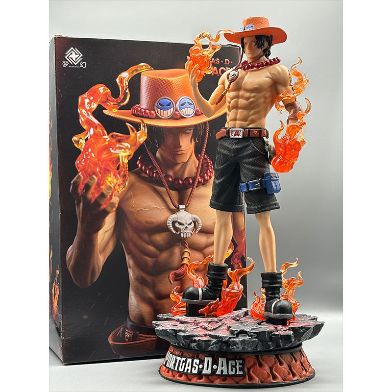 One Piece Anime Merchandise Fire Fist Ace Fantasy Ace Statue Model ...