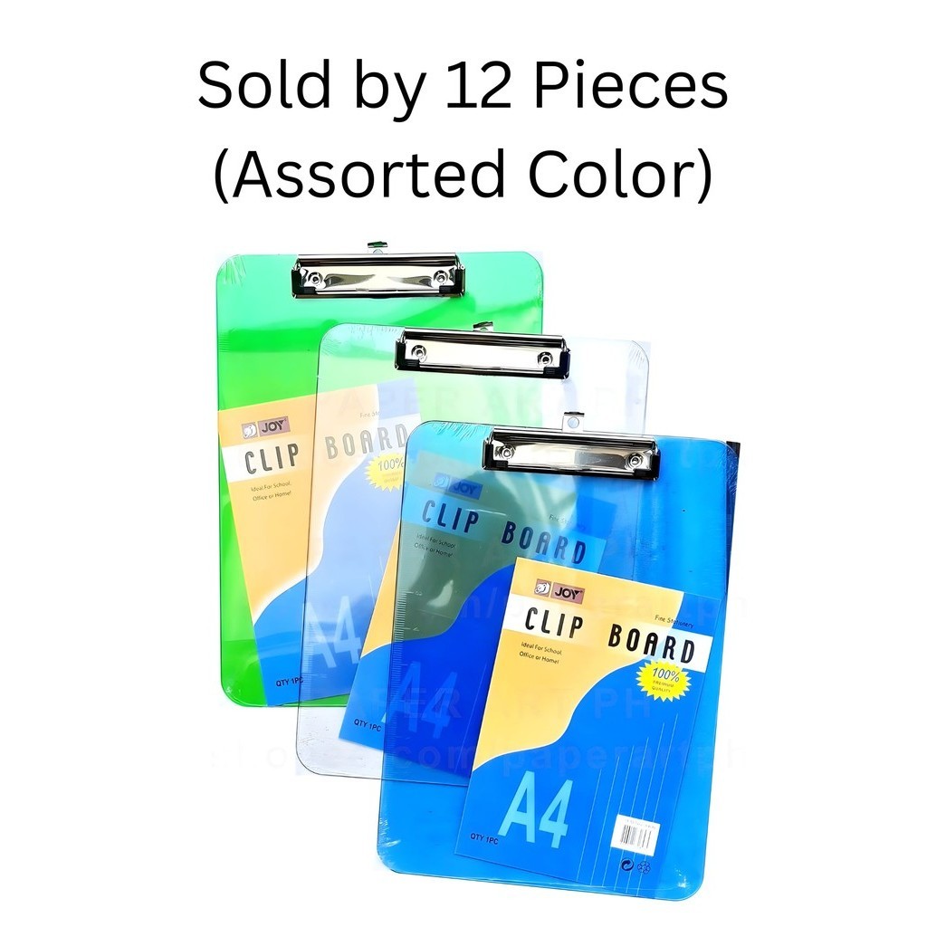 Joy Acrylic Clipboard 406 A4 | 12pcs (Asstd. Color) | Shopee Philippines