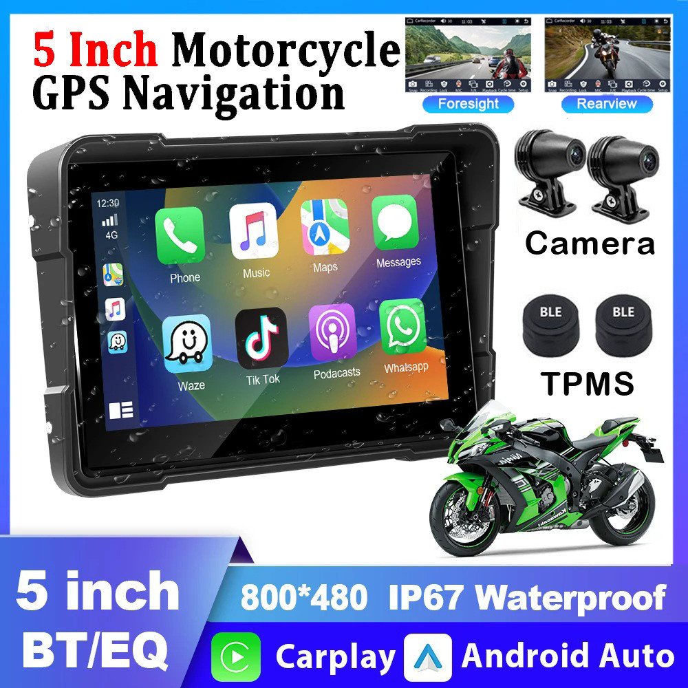 5inch Motorcycle DVR Waterproof GPS Motorcycle Navigation Wireless ...