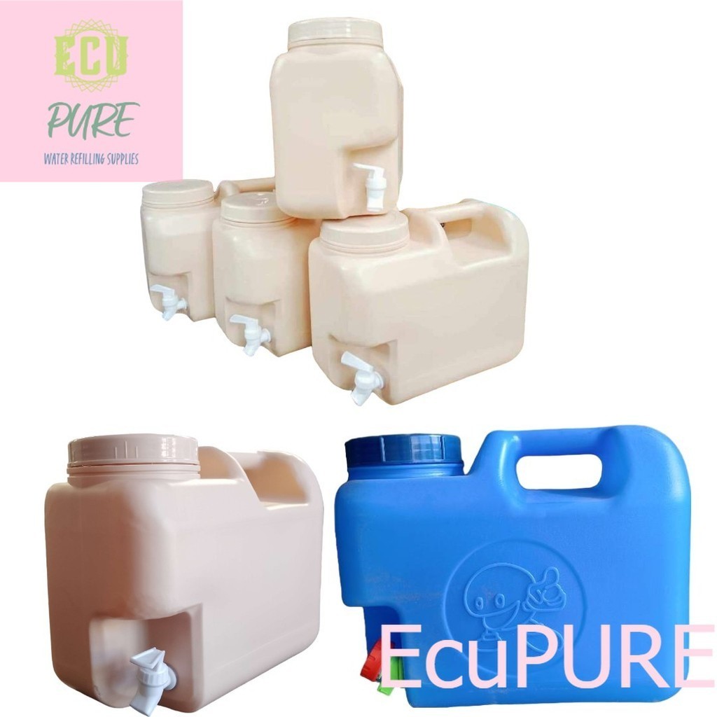 2 5 Gallon 10l Slim Mini Water Container Jug Pitcher With Faucet