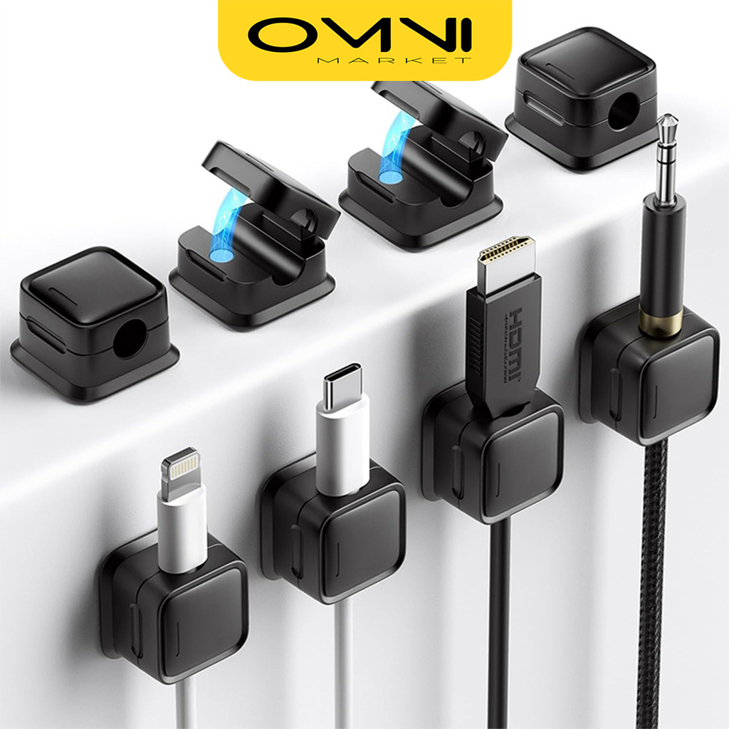 Cable Holder Organizer Magnetic Stick-on Cable Clip Universal Cable ...
