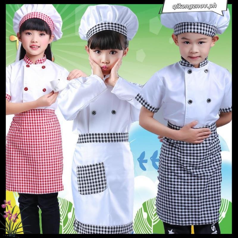 BALII Children Chef Costume Set Work Jackets Cosplay Outfit apron Hat ...