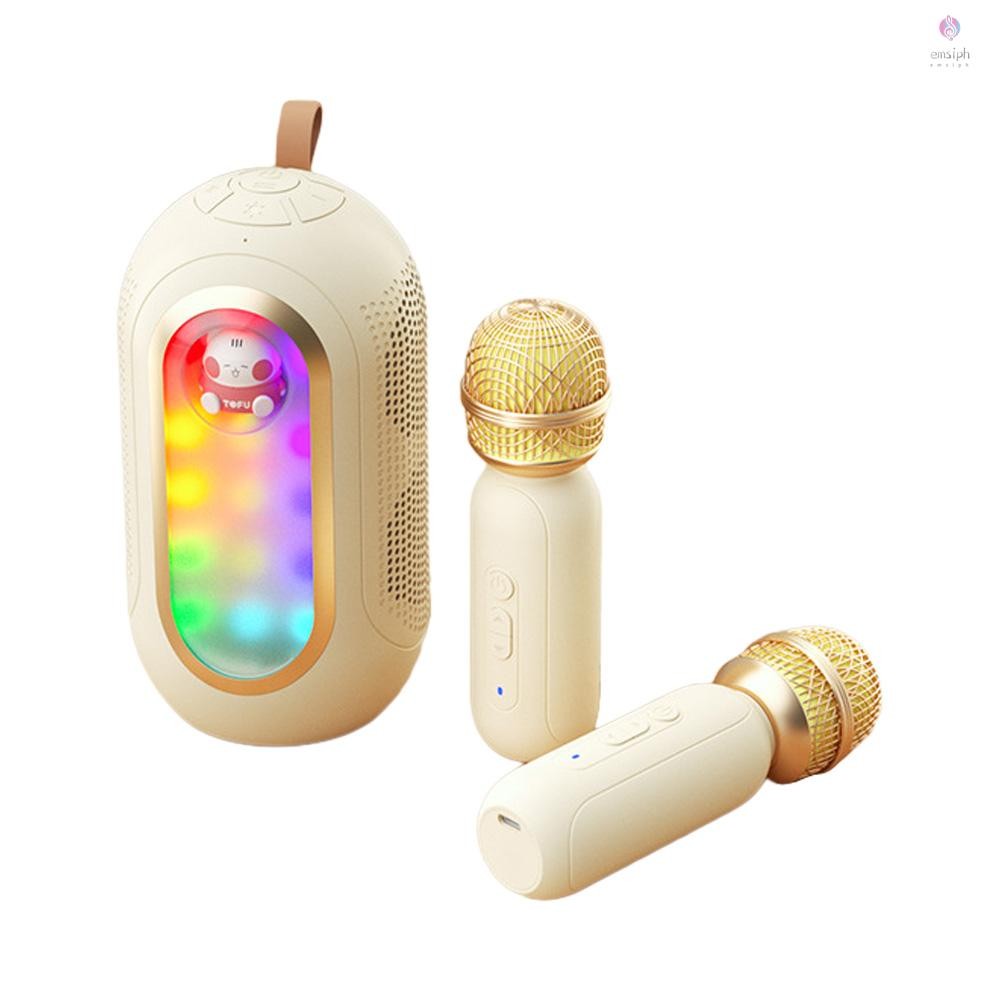 Mini Karaoke Machine Wireless Microphone and Speaker Set with 2 ...