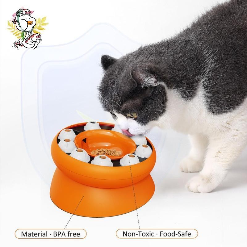 CEY Cat Bowl Puzzle Toy Leak Food Slowly Feed Keep Cat Stomach Healthy ...