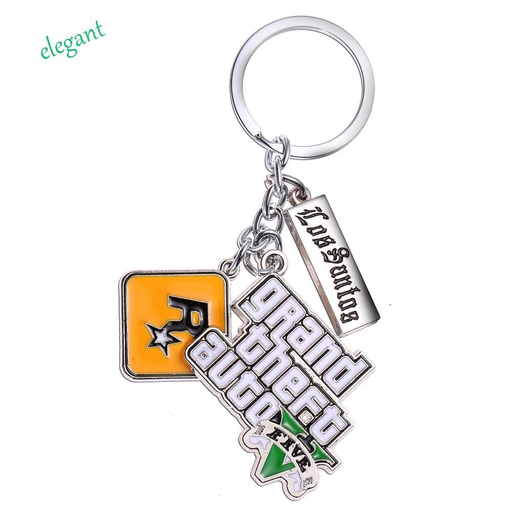 ELEGANT Game GTA V Keychains For Fans PS4 Xbox PC Game Birthday Gift ...