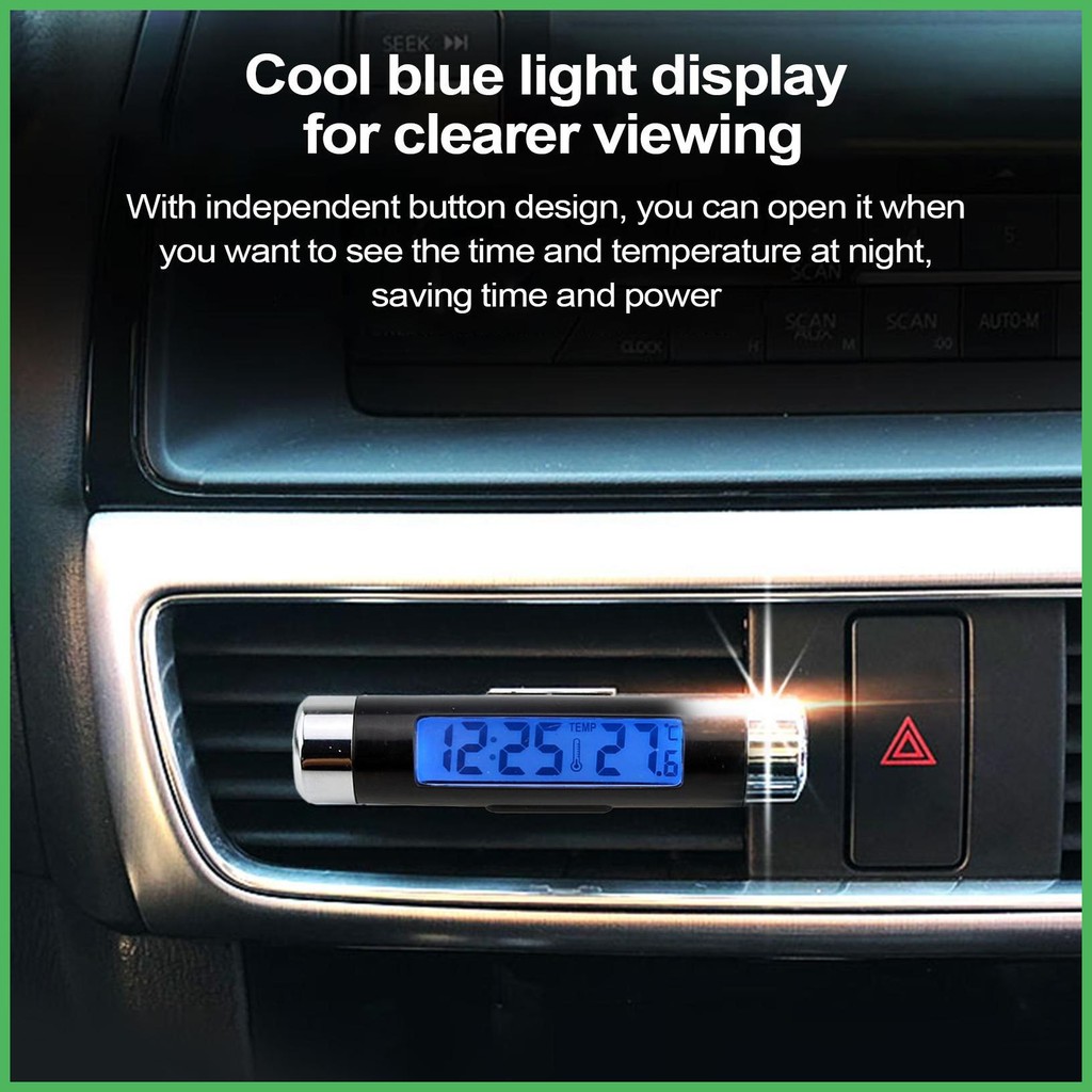 Car Clock Auto Air Outlet Watch Multifunctional 2-in-1 Car Clocks and ...
