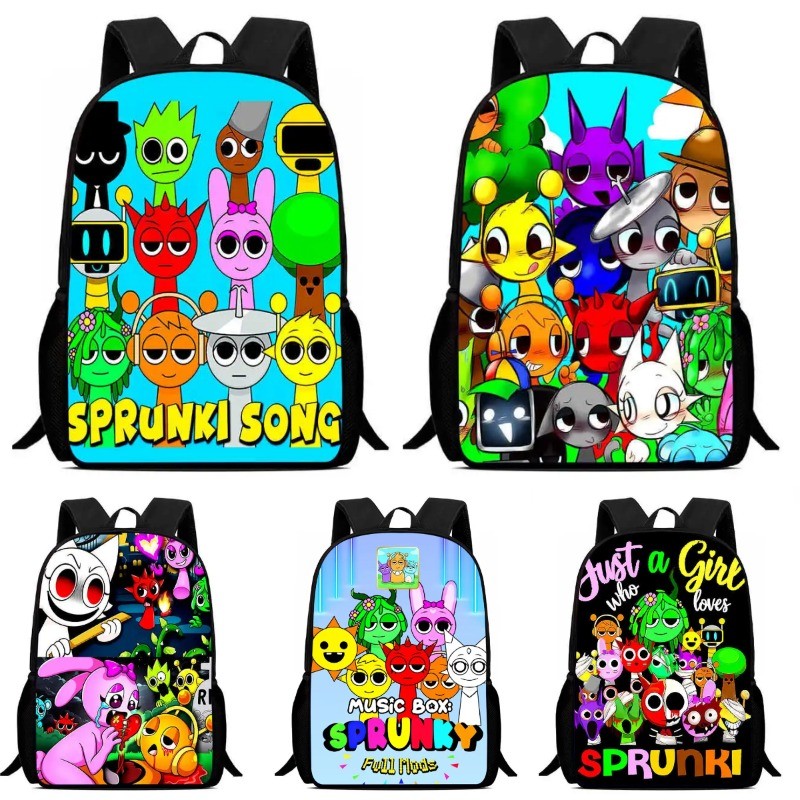Kids Backpack Sprunki 3D Cartoon Primary School Bag Computer Bag ...