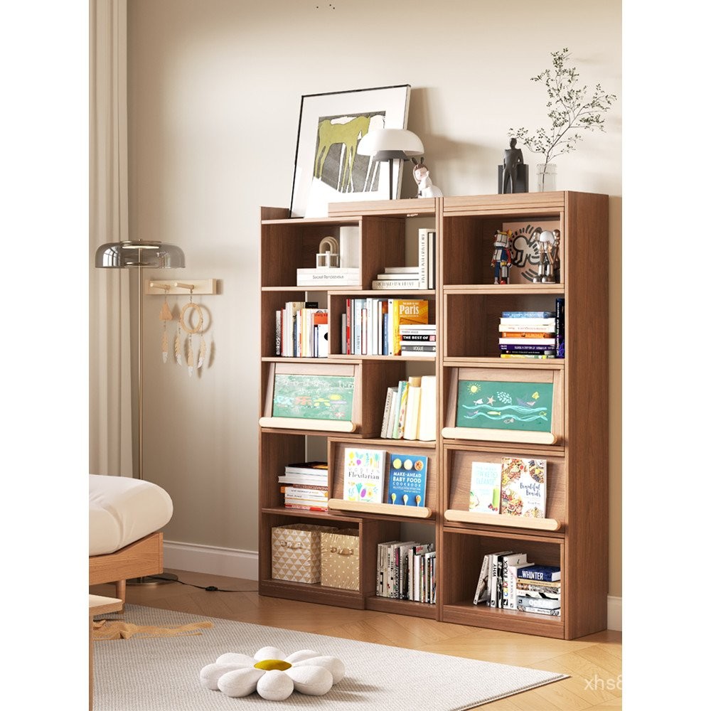 Solid Wood Bookshelf Extendable Bookshelf Small Apartment Display ...