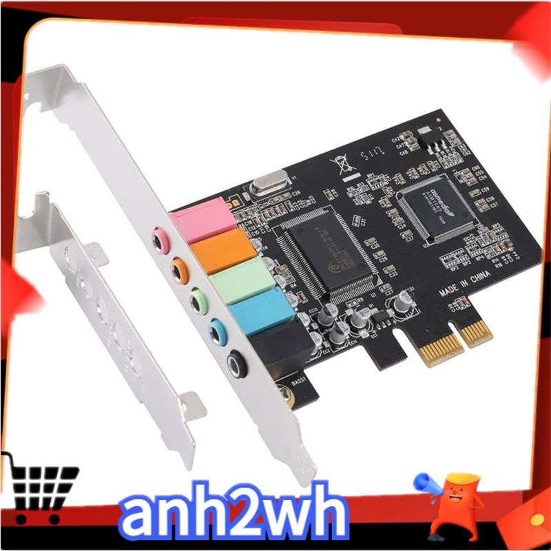 【A-NH】PCIe Sound Card 5.1, PCI Express Surround Card 3D Stereo Audio ...
