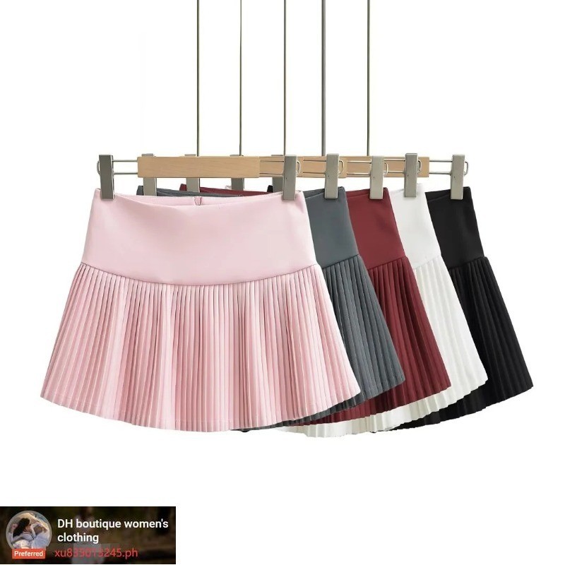2024 spring and summer pure wind pleated high waist to show thin ...