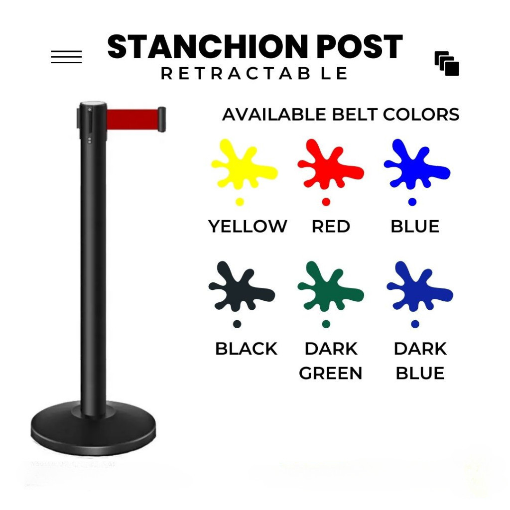 [Ready Stock]1pc. Stanchion Post with belt , Stainless Crowd Barrier ...