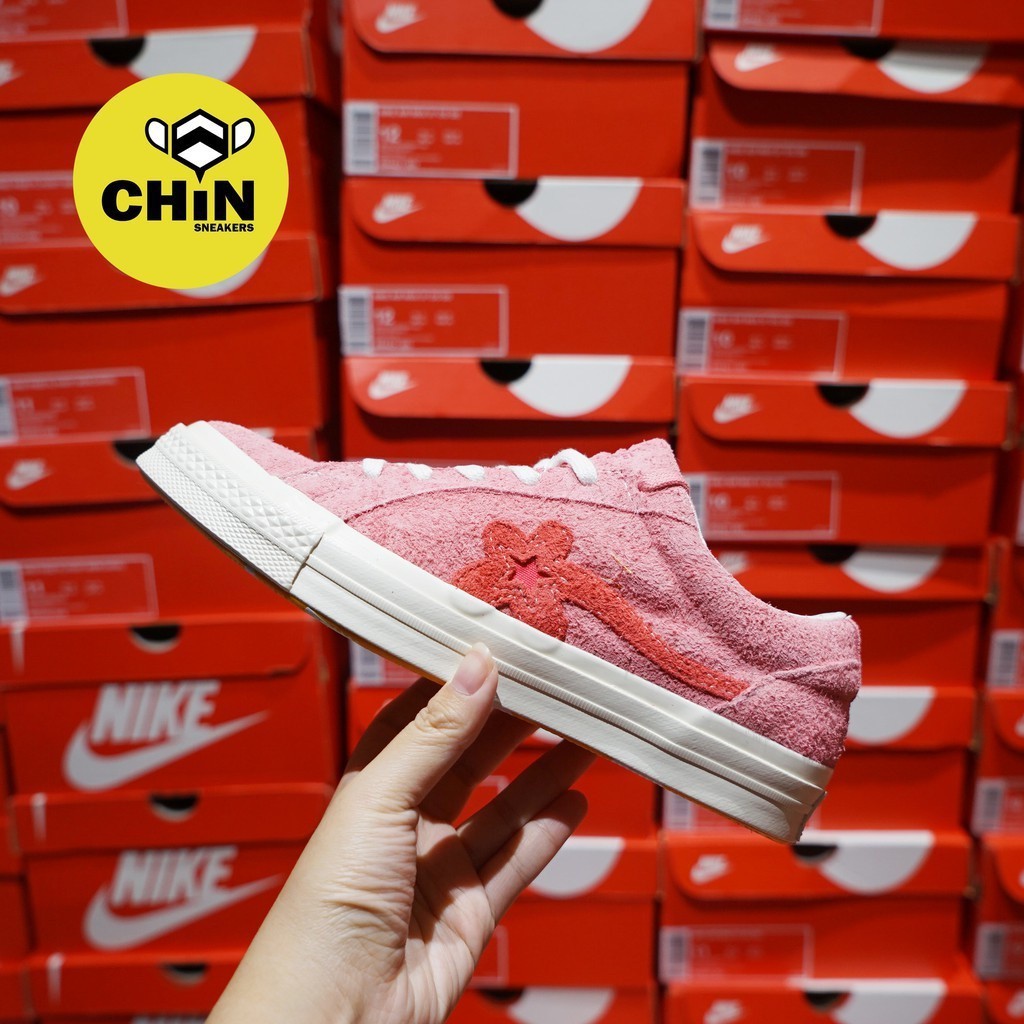 High Quality CONVERSE x GOLF LE FLEUR ONE STAR Pink Suede Flower Joint ...
