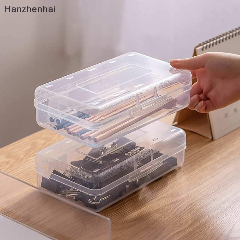 Hanzhenhai Transparent Pencil Box Hard Plastic Pencil Case Crayon Pen ...