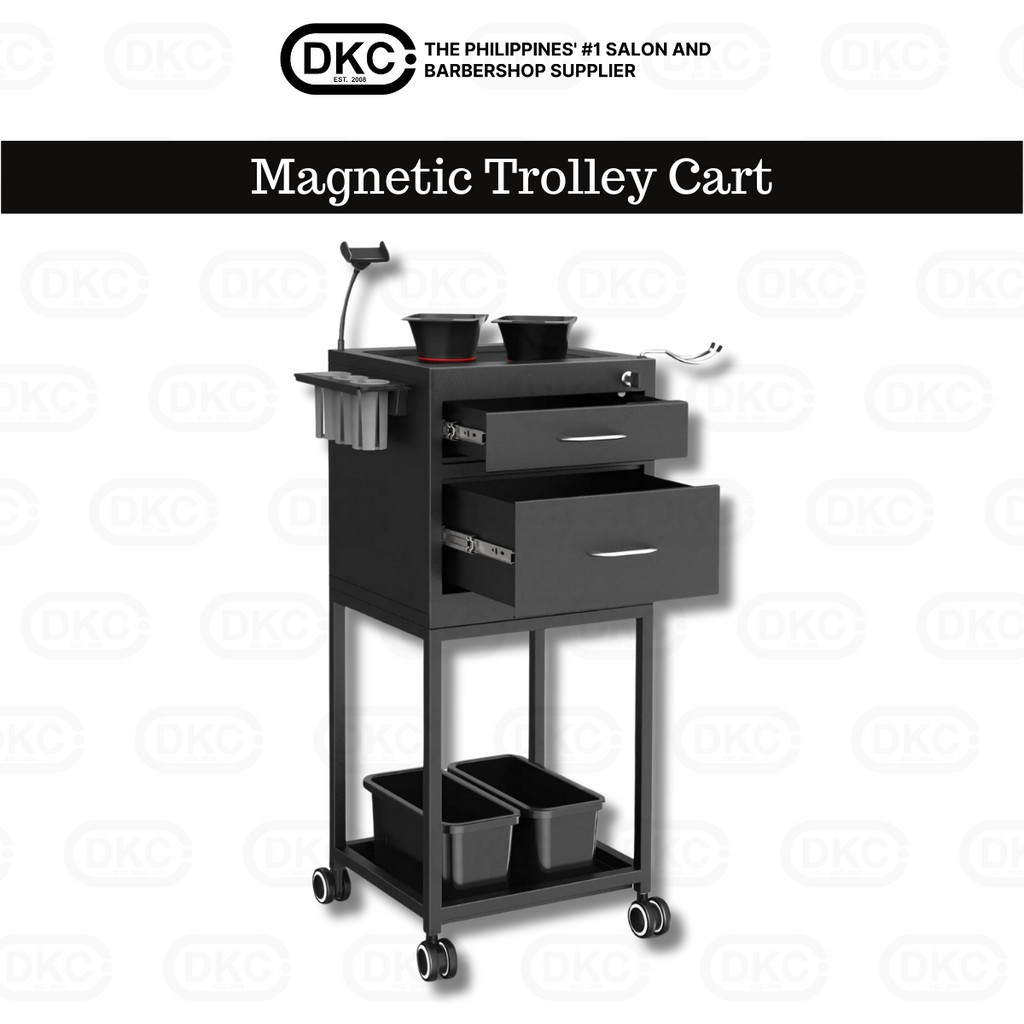 DKC Magnetic Metal Trolley Cart with 360Degrees Wheel, Lockable Drawer ...
