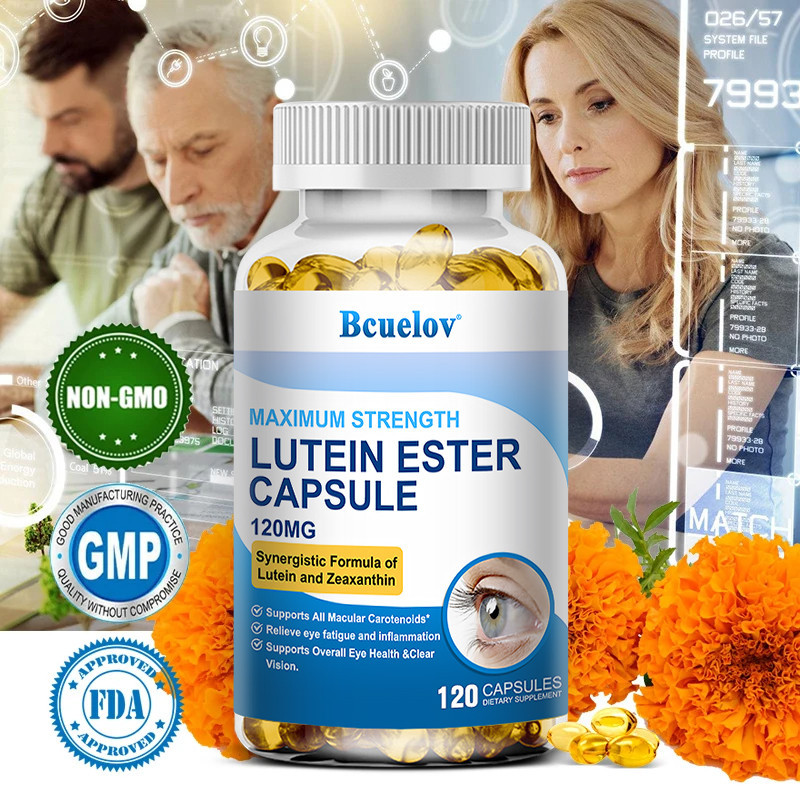 Bcuelov Lutein Ester, 120 Capsules, Vision Support Supplement for Fatigue and Dry Eyes ...